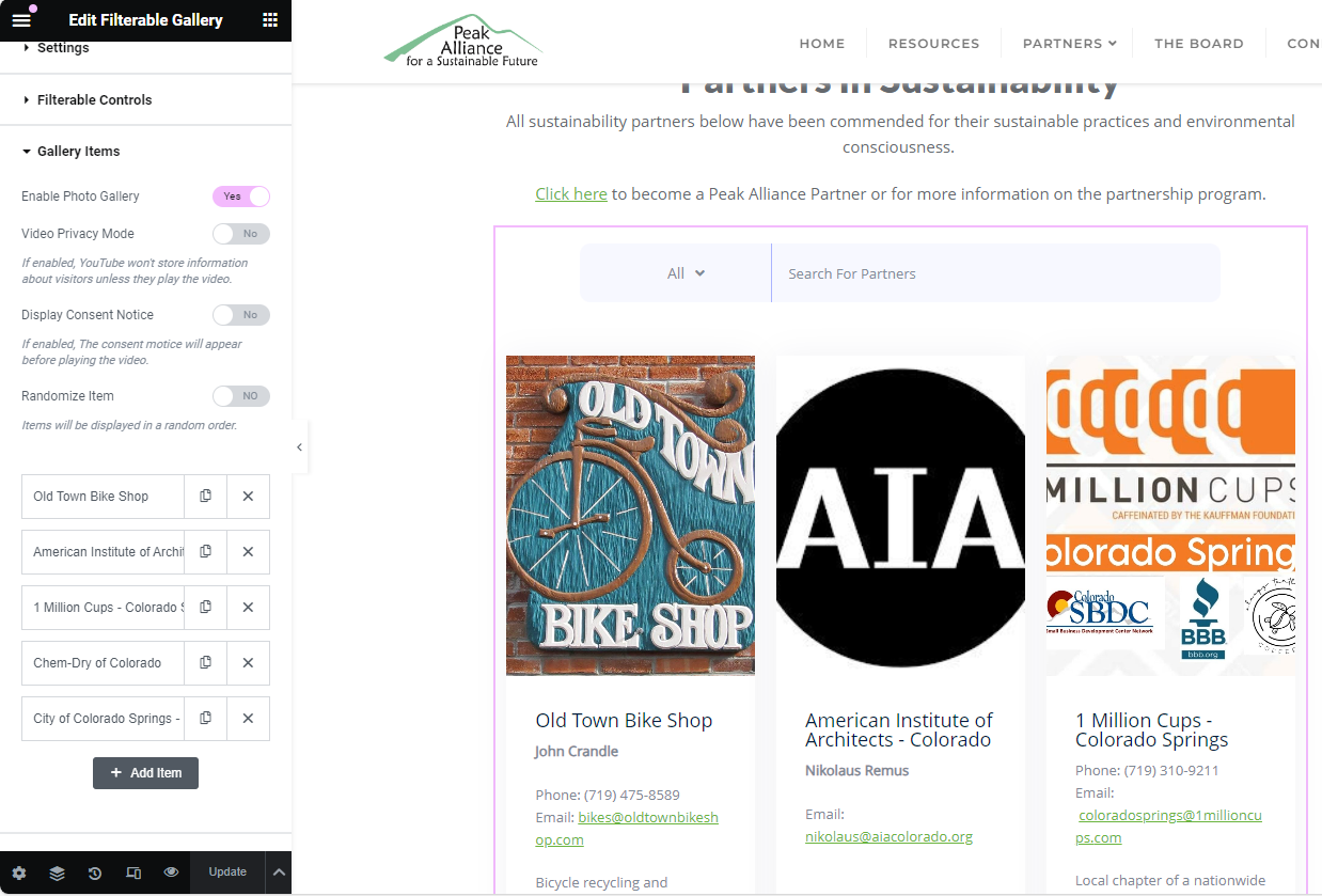 How To - Add a Partner - Peak Alliance for a Sustainable Future